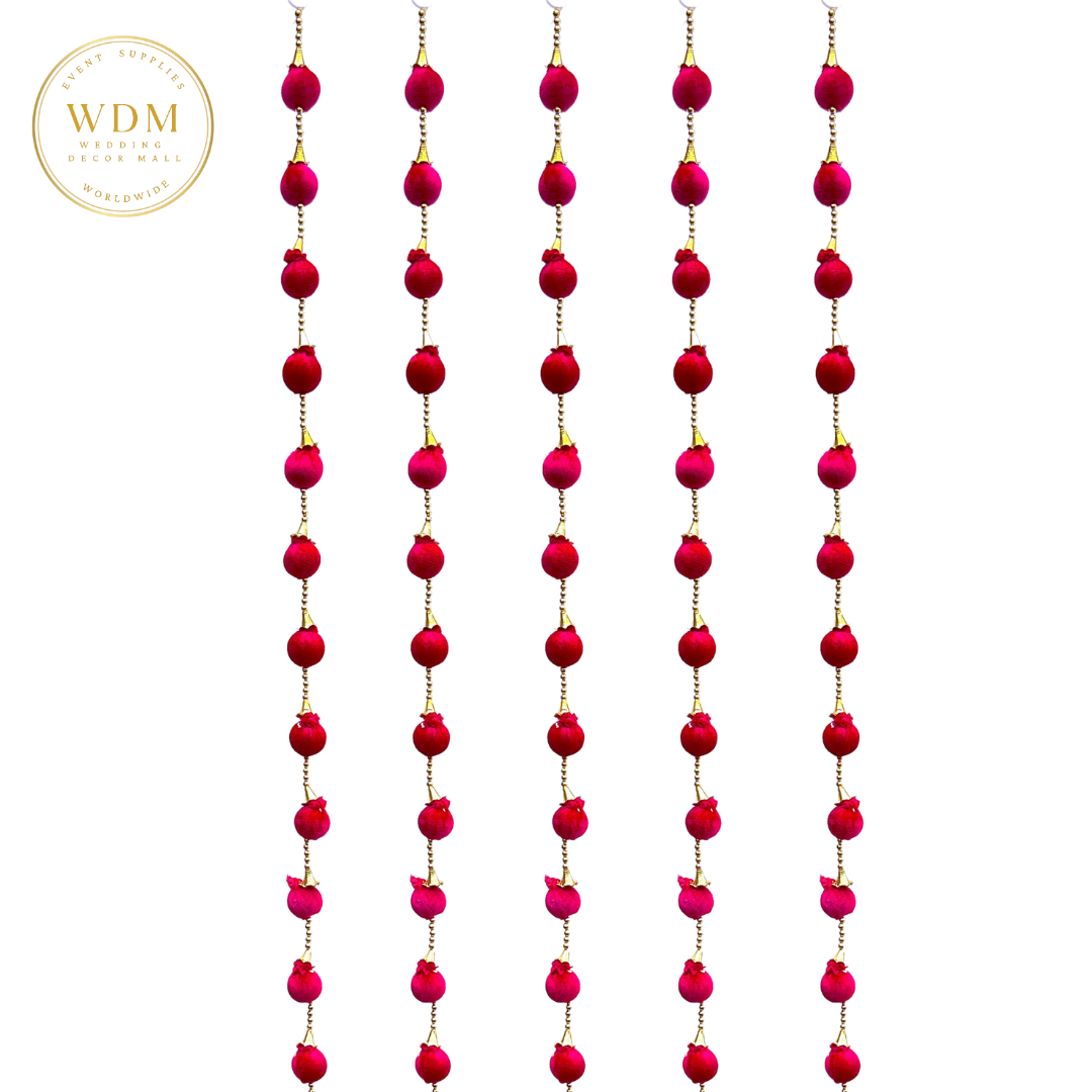 Ball String Garland - Pink-Pack of 10 – Wedding Decor Mall